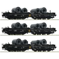 Roco 76002Nehézteherszállító kocsi készlet, Sahs, acélhenger ...