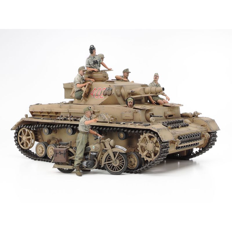 Tamiya 25208 1/35 GERMAN TANK PANZERKAMPFWAGEN IV Ausf.F & MOTORCYCLE ...